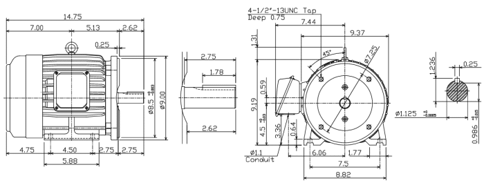 Teco NP0032C MAX-PE C-Face 3HP 3600RPM 182TC FRAME Motor