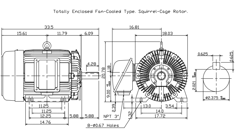 Teco CDP0754R Crusher Duty Motors 75HP 1800RPM 365T FRAME