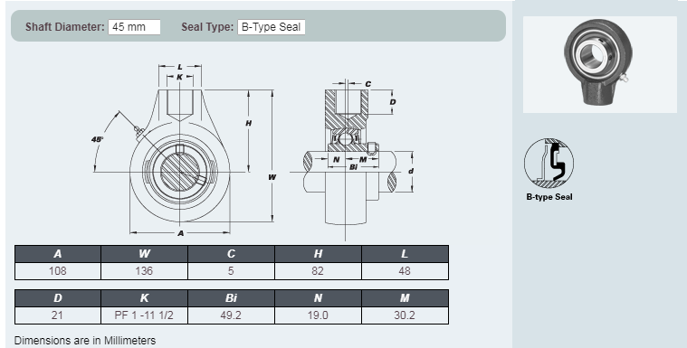 Iptci - UCHA209-45MM - Task Industrial