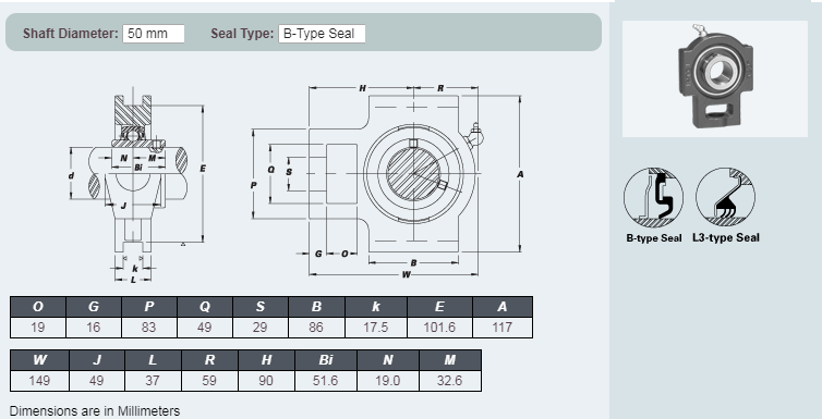 Iptci UCT210-31-50MM Take-Up Bearing - Task Industrial