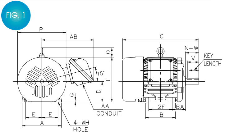 Tatung WH0014FFAC Explosion Proof Motor 1HP 1800RPM 143T FRAME